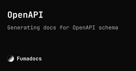 Openapi Fumadocs