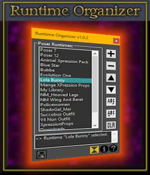 Runtime Organizer For Poser Poser Python Scripts Ken Designs