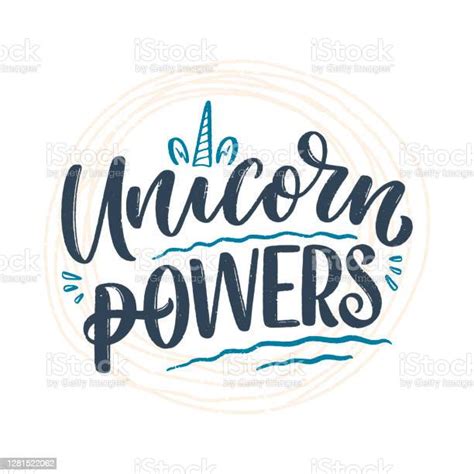 유니콘에 대한 재미있는 손 그린 글자 인용 인쇄 및 포스터 디자인을위한 멋진 문구 영감을 주는 어린이 슬로건 인사말 카드 템플릿 벡터 0명에 대한 스톡 벡터 아트 및 기타
