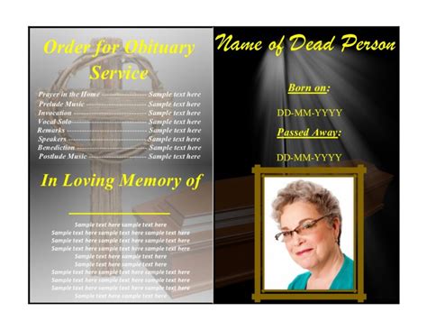 40 Printable Memorial Card Templates In Loving Memory