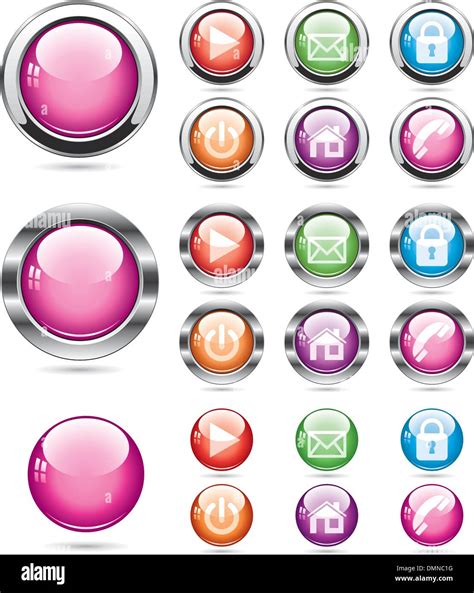 Vector Set Of Glossy Buttons Stock Vector Image And Art Alamy