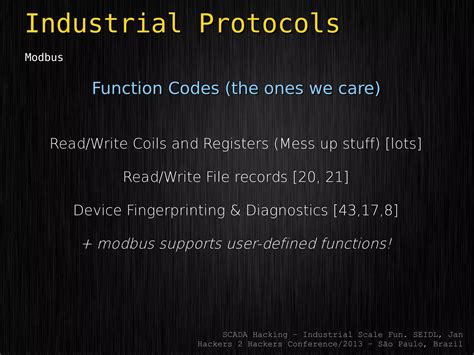 Scada Hacking Industrial Scale Fun Ppt