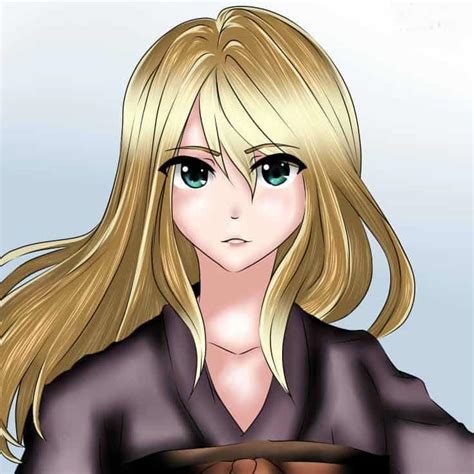 Anime Girl Blond Hair Brown Eyes Yuriga