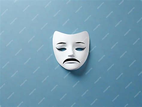 Premium Photo A White Sad Face Mask Blue Monday Concept