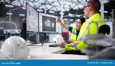 Engineer Doing 3d Cad Model Design On Computer Stock Image Image Of Maintenance Technician