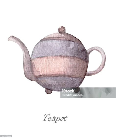 다양한 모양과 색상의 수채화 도자기와 세라믹 주전자의 수채화 이미지 0명에 대한 스톡 벡터 아트 및 기타 이미지 0명 개체 그룹 꽃 식물 Istock