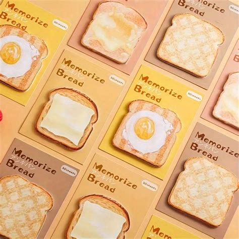 Set Of 4 Memory Bread Series Creative High End Sticky Notes Reusable Memo Pads With Aesthetic