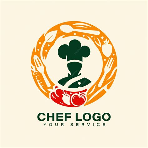 푸드 셰프 로고 템플릿 프리미엄 벡터