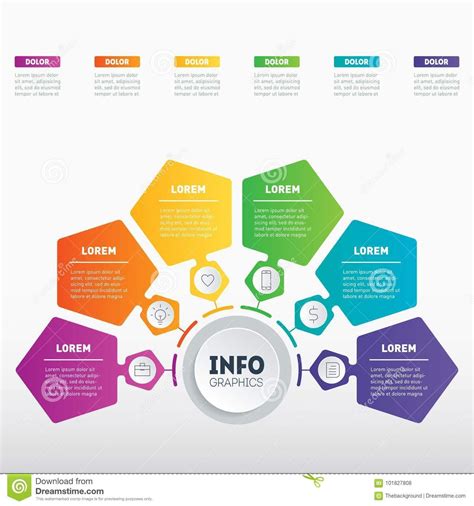 Business Presentation With 6 Options Template Of A Chart Mindmap Or
