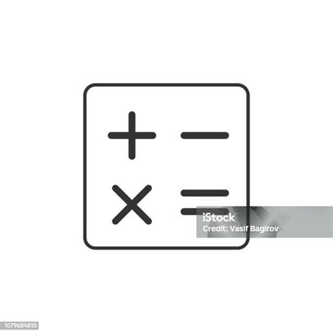 계산기 수학 라인 아이콘입니다 모바일 응용 프로그램 웹 사이트 또는 데스크톱 응용 프로그램에 대 한 간단 하 고 현대 평면 벡터