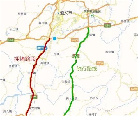 遵义至重庆高速复线图正安规划图渝黔高速扩能线路图大山谷图库