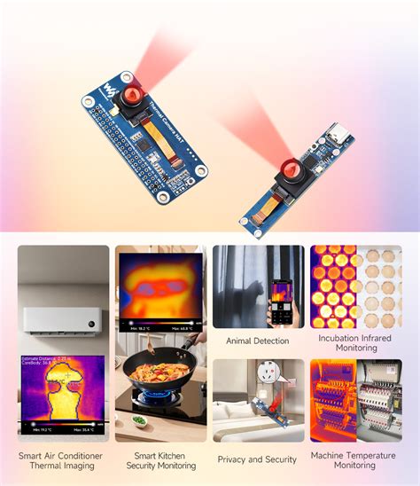 Long Wave Ir Thermal Imaging Camera Module Raspberry Pi Ir Camera 80×62 Pixels Options For