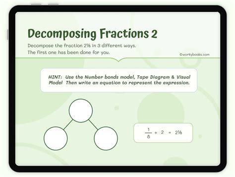 Decompose Fractions Worksheet 4nfb3a Workybooks Worksheets
