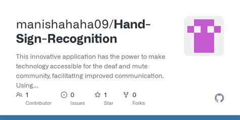 Github Manishahaha09hand Sign Recognition This Innovative