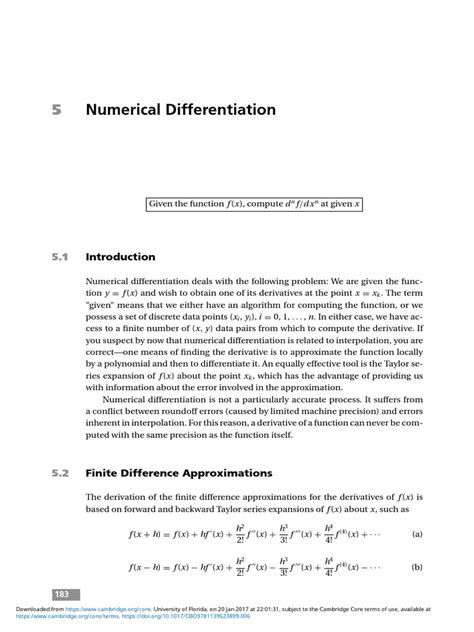 Numerical Differentiation Pdf Interpolation Finite Difference