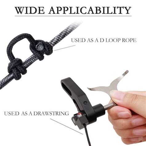 Premium Archery D Loop Rope 10ft Compound Bow String Nocking Aid Black Global Marksman