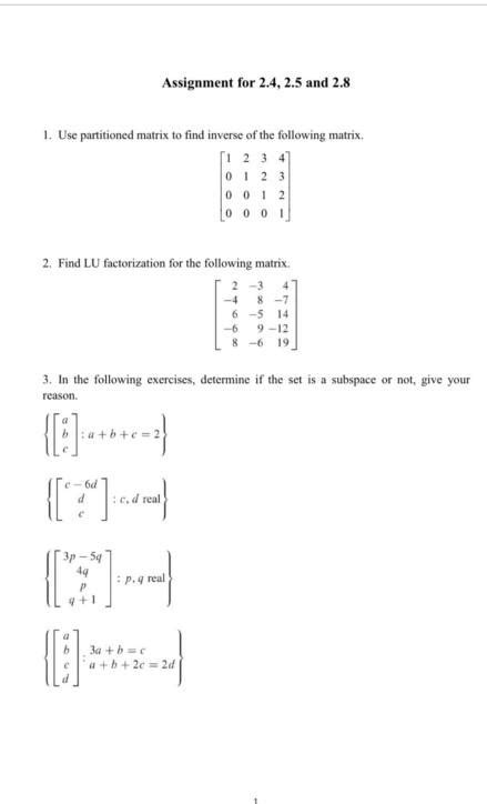 Solved Assignment For 24 25 And 28 1 Use Partitioned