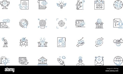 Management Approach Line Icons Collection Strategy Planning Efficiency Empowerment