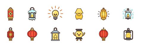 Lantern Icons Set For Festive And Cultural Themes 77127661 Vector Art