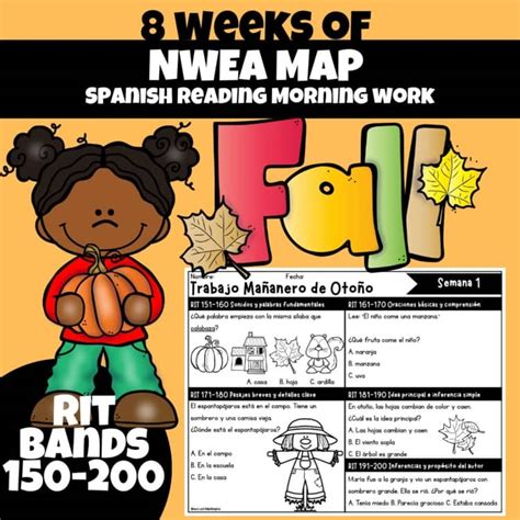 Nwea Map Practice Morning Work Spanish Reading Rit Bands 150200 K2
