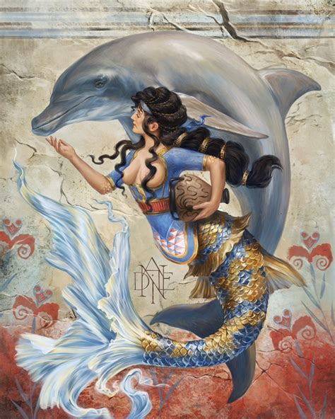 Иллюстрация Минойская русалка в стиле 2d Cg Game Dev