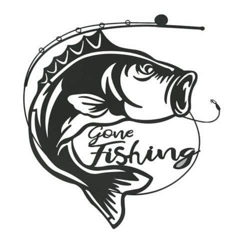 Inch Laser Cut Metal Bass Gone Fishing Sign Home Decor Vintage Wall