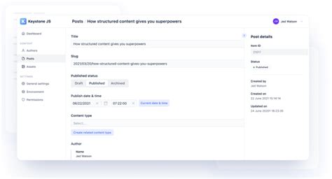 how to utilize right side panel as shown in why keystone · keystonejs
