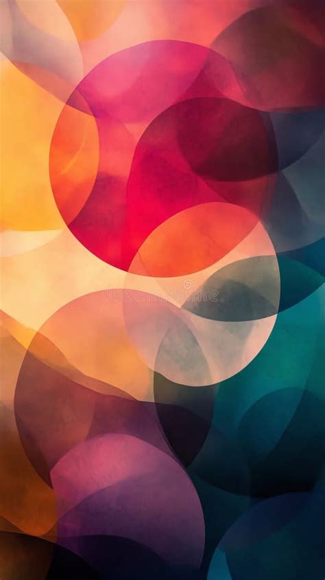Abstract Colorful Geometric Circles Overlapping Vibrant Artistic Design Modern Art Concept