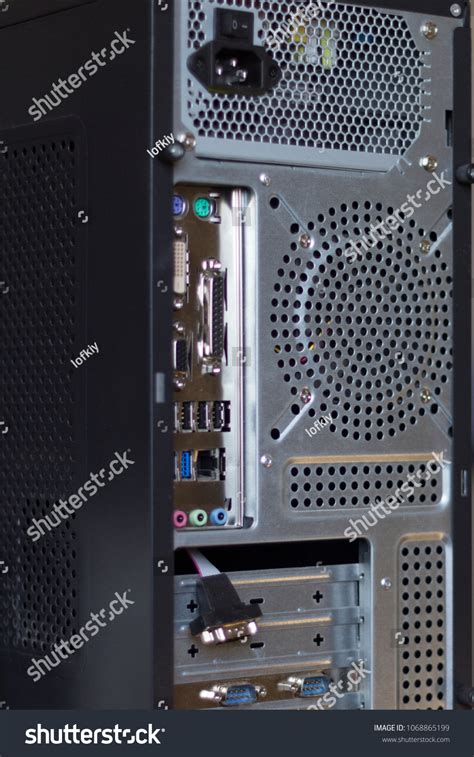 Rear View Computer Tower Connectors Stock Photo 1068865199 Shutterstock