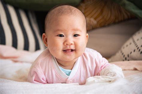 Cute Asian Baby Stock Image Image Of Laughing Life