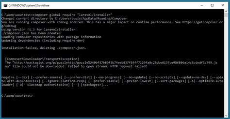 Php Unable To Download And Install Laravel 5 With Composer Error