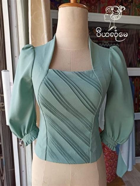 Pin By Pyone Ppk On Myanmar Dress Design Fashion Sewing Blouse Diy Fashion Blouse Design