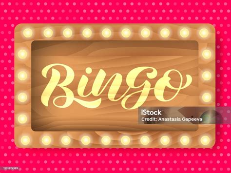 벡터 스톡 일러스트레이션입니다 배너 또는 카드에 대한 빙고 브러시 레터링 로고에 대한 스톡 벡터 아트 및 기타 이미지 로고 룰렛 목재 재료 Istock