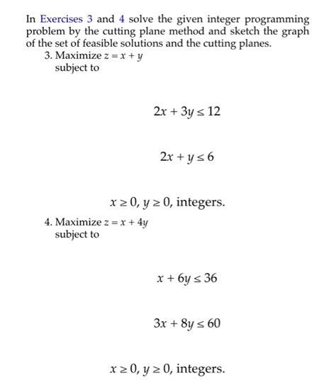 Solved In Exercises 3 And 4 Solve The Given Integer Chegg Com