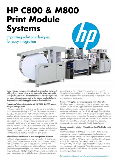 Hp C800 And M800 Print Module Systems