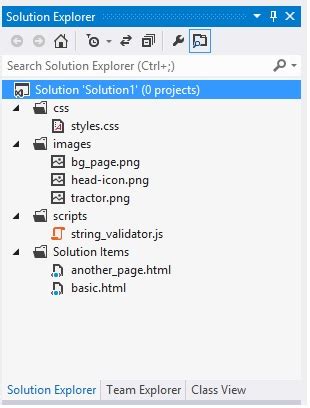 Javascript How Do I Set The Relative Path And Folder Paths In HTML And CSS From VS 2012