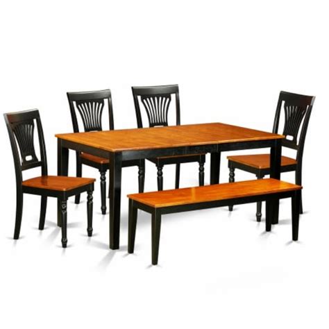 Wood Seat Dining Room Set With Kitchen Tables And 4 Chair Plus Bench