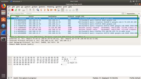 Capture Packets Wireshark Ubuntu Engasl