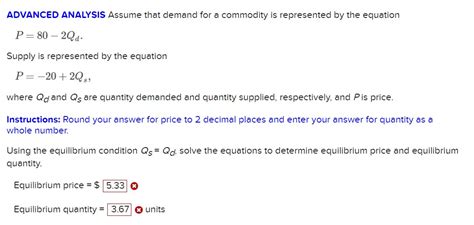 Solved ADVANCED ANALYSIS Assume That Demand For A Commodity Chegg Com