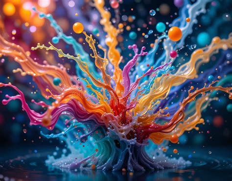 Vibrant Liquid Forms And Dynamic Object Collisions With Water Splash