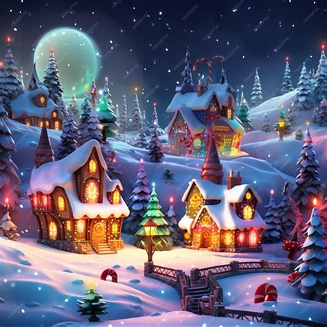 premium photo animated animated christmas scene with a village in the
