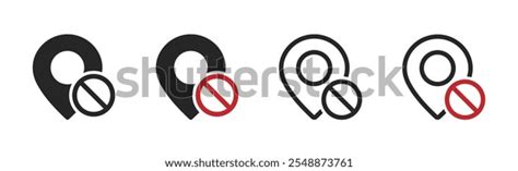 No Gps Vector Icons Invalid Location Stock Vector Royalty Free 2548873761 Shutterstock