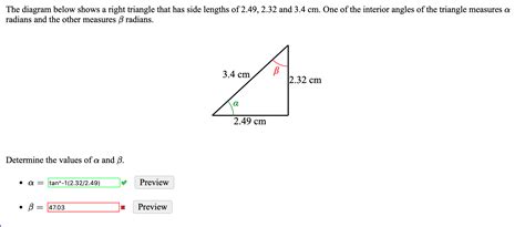 Solved The Diagram Below Shows A Right Triangle That Has