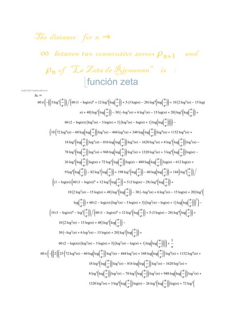 Pdf The Distance Between Any Two Consecutive Zeros Of The Zeta Riemann Is Zero At Infinity