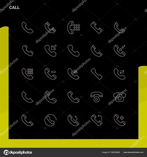 Set Of Call Line Icon Set 25 Icons Vector Minimalism Style Desi Stock Vector By ©flatart 336350964