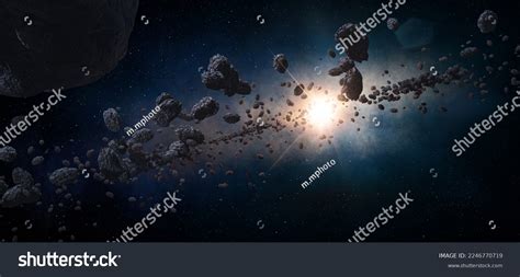 Rotating Asteroids Asteroid Belt 3d Rendering Stock Illustration 2246770719 Shutterstock