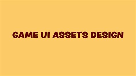 Game UI Assets Design On Behance