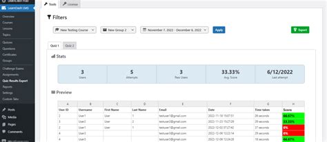 LearnDash Quiz Results Export In Excel TeknoFlair