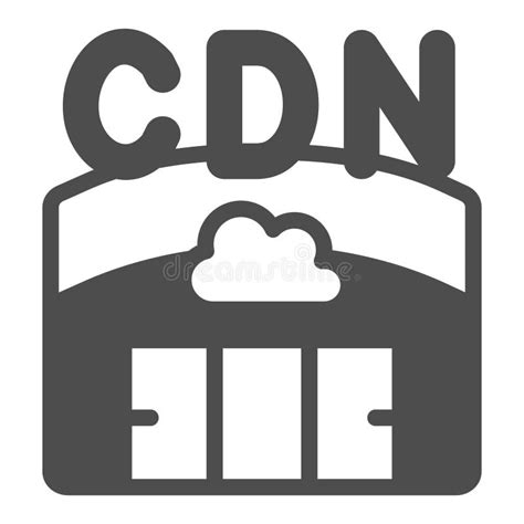 Hangar With Cloud Servers Solid Icon Neural Dataset Concept Vector