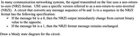 Solved In Many Communication Networking Systems The Signal Transmitted On The Line Uses A Non